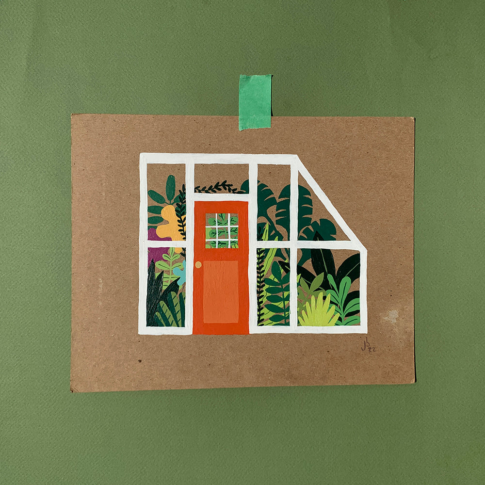 Mini Painting : Greenhouse backyard shed – Snow Alligator